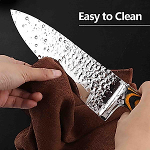 Kitchen Knife Sets with Block, 15-Piece High Carbon Stainless Steel Knife Block Set with Sharpener, Ultra-Sharp kitchen knives with Triple Rivet Wood Handle Perfect for Cooking Cut