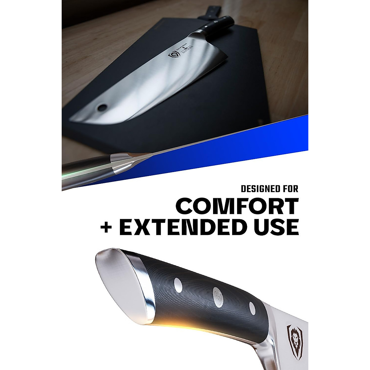 Dalstrong Meat Cleaver Knife-10-The Bestiarius-Gladiator Series-Forged German High Carbon Steel- Heavy Duty Giftable Kitchen Knife-Black Handle- w/Sheath- Razor Sharp - NSF Certified