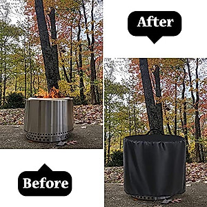 Izzybang Outdoor Heatwave Fire Pit Cover for Patio Bonfire Fireplace Heavy Duty Weather Resistant Cover for 28 Inch Diameter Round Fire Pits (32in)