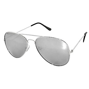 12 Pack Aviator Mirrored Lens Eyeglasses Black, Silver Frames OWL ®.