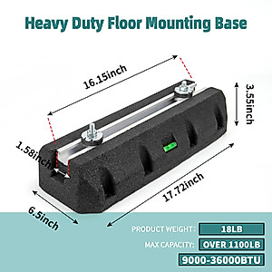 WeCooper Floor Mounting Base Pad for 9000-36000BTU,Heavy-Duty Condenser Rubber Floor Mount Base Kit,Anti-Vibration Isolator Mounting Bracket for Ductless Mini Split Air Conditioner Heat Pump