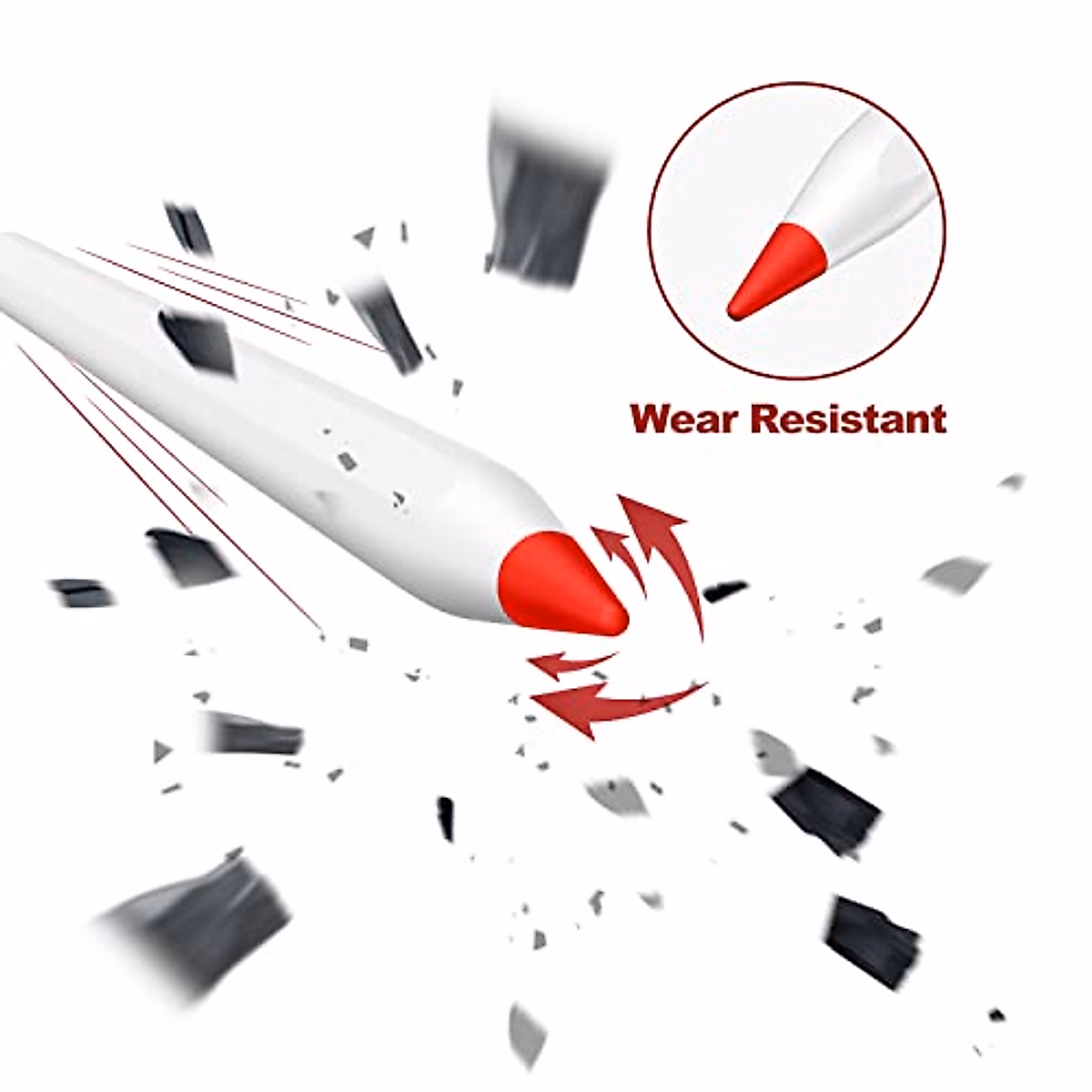 Alikiai 6 Pack Tips for Apple Pencil,Stylus Tips,Pencil Tips for iPad,Replacement Pen Nibs,Replacement Color iPencil Nibs(Red/Yellow/Purple/Pink/Green/White)