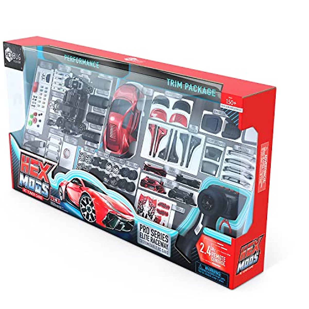 HEXBUG HEXMODS Pro Series Elite Raceway, Rechargeable RC Car, Buildable Scale Model for Kids and Adults, 2.4 Ghz Controller and Trackset Included, Ages 14 and Up