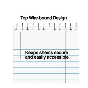 Steno Pads Notebooks, Top Bound Spiral Steno Book -Stenos Note Pads Gregg Ruled, White, 80 Sheets Per Steno Notepad - 6 x 9 Inch - Great for Note-taking and Making To-do Lists - 6 Pack