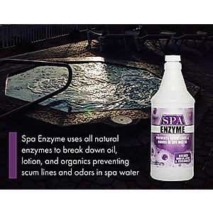 Spa & Hot Tub Enzymes - Quart - Prevents Scum Lines & Odors in Hot Tub & Spa Water, Breaks Down Oil, Lotion and Other Organics