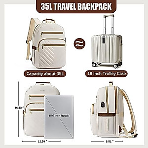 BOSTANTEN 15.6 Inch Laptop Backpack for Women- College Teacher Computer Bag Travel Backpack Purse with USB Charging Port