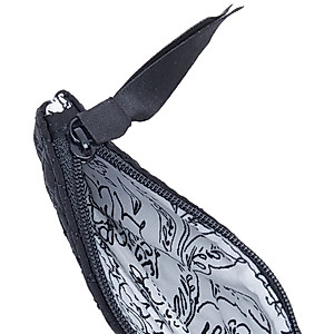 Vera Bradley Women's Microfiber Zip ID Case and Lanyard Combo, Black, One Size