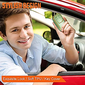 Toykee Key Fob Cover Keychain Accessories for Honda for Accord Civic CR-V CRV Pilot Passport HRV EX EX-L Touring Odyssey 5 Buttons, TPU Case(Green)
