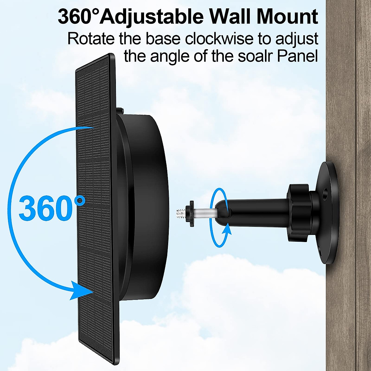 Solar Panel for Blink Camera Outdoor,3W Solar Panel Compatible with Blink XT/XT2 & Outdoor Camera&SimpliSafe Camera,Waterproof Solar Charger for Blink Camera with Rubber Plug(3W-1Pack)