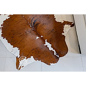 Genuine Brindle Tricolor Cowhide Rug XL 6 x 7-8 ft. 180 x 220 cm