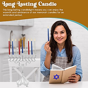 Majestic Giftware Multicolor Hanukkah Candles - CH-C | 4 Inches High 44 Dripless Handcrafted Chanukah Candles for All 8 Nights of Hanukkah (Red/Blue/Yellow/White)