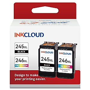 Ink Cartridges Replacement for Canon PG-245XL CL-246XL PG-243 CL-244 for Canon Pixma MX492 MX490 MG3022 MG2920 MG2522 TR4520 TS3122 TS202 MG2420 MG2520 MG2922 IP2820 Printer Ink (1 Black,1 Tri-Color)