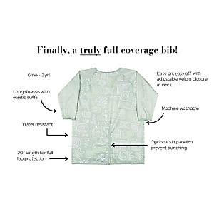 Bibbrella Baby Led Weaning Bibs with Adjustable Backing | Baby Smock Bib for Boys and Girls | 6m-3y Baby Bibs, Abstract Art