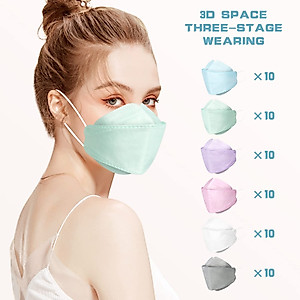 LOGAO 60 individually packaged adult disposable KF94 black + white masks.