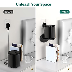 HomeMount Wall Mount for Sonos One - Space Saving Smart Home Wall Stand Holder Shelf Compatible with Sonos One/Sonos One SL Black