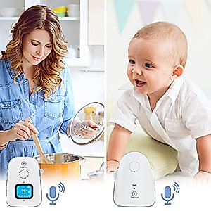 Audio Baby Monitor Crown [Updated Version] TimeFlys,Temperature Monitoring,Vibration,Lullabies,Rechargeable Battery,Two Way Talk,USB Connection,Zero Emission at Night Mode,Long Range up to 1000 ft
