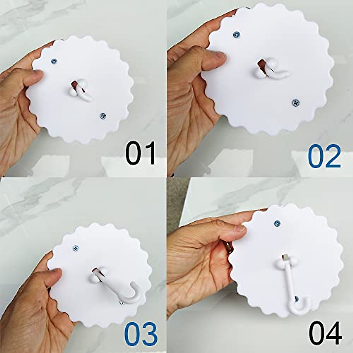MOU Ceiling Mosquito Net Hooks Super Glue Dome Mosquito Net Hooks Ceiling Hooks Bed Canopy Hooks for Home, Easy to Install and Use Bedding Accessories Nail-Free Hook (2set)
