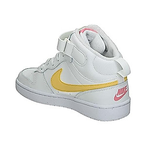 Nike Court Borough Mid 2 (GS) Unisex Adult, 6 US, Summit White/Topaz Gold, 4 Big Kid