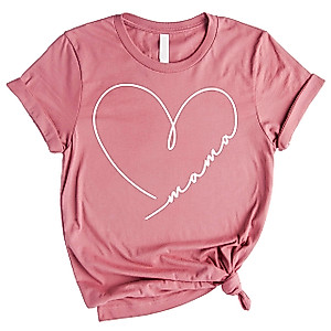 Olive Loves Apple Mommy & Me Matching Mama & Mini Doodle Heart Shirts & Bodysuits for Kids & Adults Mauve Shirt Adult Large