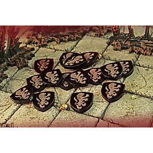 LITKO Thrones Tokens | Compatible with A Game of Thrones | Stark | Baratheon | Targaryen | Tyrell | Greyjoy | Night's Watch | Martell | (Translucent Red-Lannister)