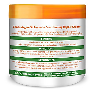 Cantu Leave-In Conditioning Repair Cream with Argan Oil, 16 oz (Packaging May Vary)