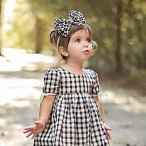 YanJie 3Pcs 4.5" Nylon Hairband for Baby Girls Newborn - Leopard Football Camo Printed Hair Accessories