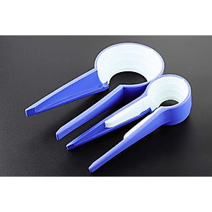 Seki Japan Multi Function Bottle Cap Opener, 2 Size Rubber Grip Jar Opener, Blue Plastic Handle Remove Stubborn Lids Kitchen Gripper, for Elderly, Women, Children