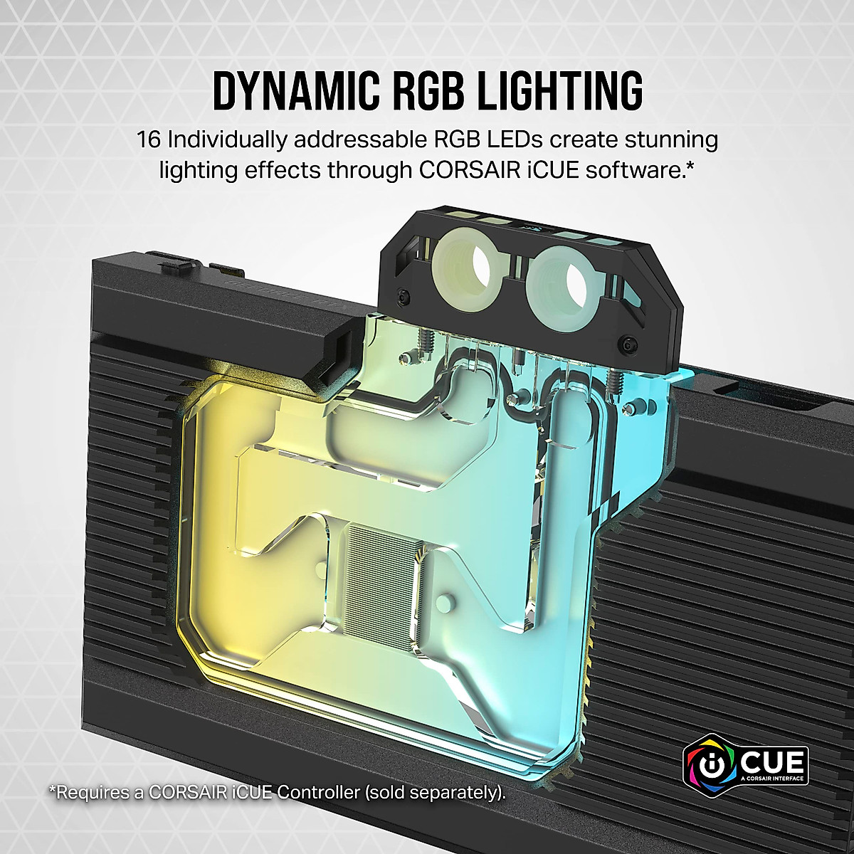 Corsair Hydro X Series XG7 RGB 4090 Founders Edition GPU Water Block - for NVIDIA® GeForce RTX™ 4090 FE - CNC Nickel-Platted Copper, 50 Cooling Fins, Included Backplate & ARGB Adapater Cable - Black