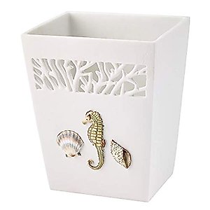 Avanti Linens - Waste Basket, Decorative Trash Can, Guest Bathroom Essentials, Sealife Bathroom Decor (Destin Collection)