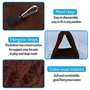 Miayaya Winter Warm Bird Nest House Shed Hut Hanging Hammock House Snuggle Plush Fluffy Finch Cage for Hamster Budgies Parakeet Cockatiel Cockatoo Lovebird Parrot 9.45 x 5.9 x 7.08 inch (Dark Coffee)