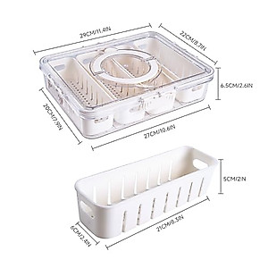 Shulgf Divided Snack Tray with Lid - 4-Compartment Travel Snack Container, Ideal for Beach, Picnics, Veggie Tray, and Snack Organizer for Fruits and Nuts