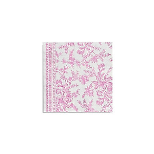 Coterie Pink Toile Dinner Napkins (Set of 25) | Cute Napkins with Pink and White Toile, Party Napkins For Bridal and Baby Shower, Tea Party, Garden Party, Birthday Party | 6.5" Napkins Disposable