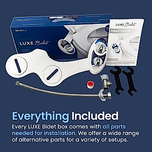 LUXE Bidet NEO 120 Blue and Elongated Toilet Seat Bundle