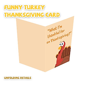 DTESL Happy Thanksgiving Card Funny, Sound and Shaking Head Motion Cartoon Humor with Envelope - not a turkey