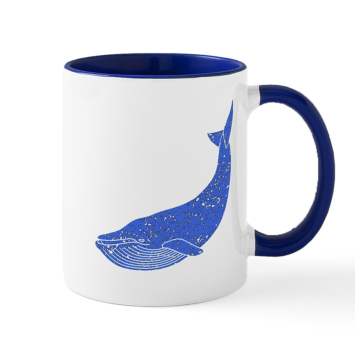 CafePress Distressed Blue Blue Whale Mugs Ceramic Coffee Mug, Tea Cup 11 oz