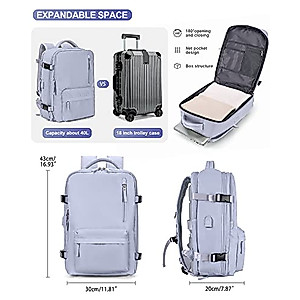 VGCUB Large Travel Backpack,Carry on Backpack for Women Men Airline Approved Gym Backpack Waterproof Business Laptop Daypack,Purple With Toiletry Bag