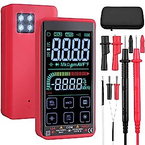 Proster Digital Multimeter TRMS Meter Voltage Current Capacitance Tester Temperature NCV (Touch Screen TRMS Meter)