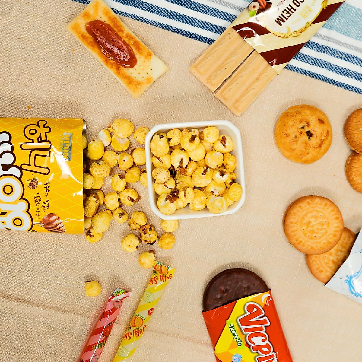 Korean Snack Box Variety Pack - 46 Count Snacks Individual Wrapped Gift Care Package Bundle Sampler Tiktok Asian Challenge Assortment Mix Candy Chips Cookies Ramen Gummy Treats for Kids Children