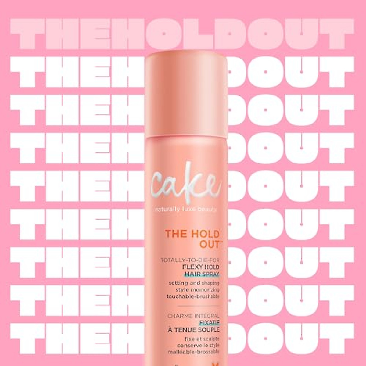 Cake Beauty Hairspray, The Hold Out – For Brushable, Touchable, Flexible Hold & Soft Volume – Vitamin E & Abyssinian Oil – For All Hair Types- 5.6 Oz.