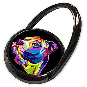 3dRose Colorful Portrait of a Pitbull Dog Doggy Pet - Phone Rings (phr_333576_1)