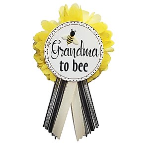 Grandma to Be Pin Bee Baby Shower Badge Corsage Yellow Flower & Black Ribbon pin for Nona to wear Sprinkle Bumble