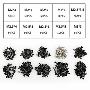 TECKEEN 500Pcs Universal Laptop Notebook Computer Repair Screws Kit with Plastic Box