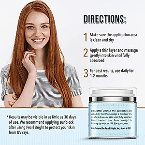 PearlBright Dark Spot Remover for Face, Body and Sensitive Areas - Natural Skincare for Underarms, Elbows & Privates - Made in USA - Dark Spot Corrector with Licorice, Mulberry Extract Arbutin, 1.7OZ