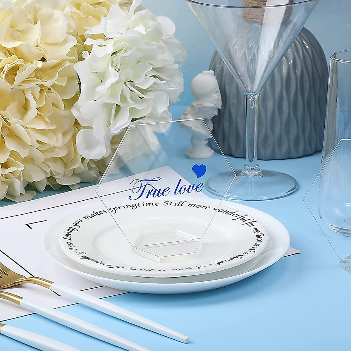 BAEAIEOU Clear Acrylic Table Sign with Stand,50 Pack Wedding Table Numbers Holders DIY Blank Acrylic Sheet for Wedding Banquet Events Decor