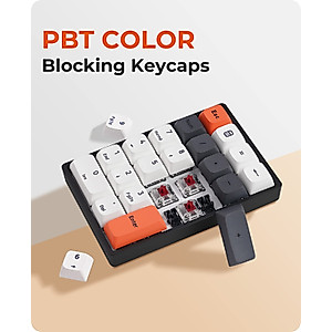 Number Pad HAVIT Mechanical Numeric Keypad with GATERON Optical Red Switches Hot Swappable Keypad Type-C USB-A Wired PBT Keycaps 21 Keys Numpad for Laptop Computer