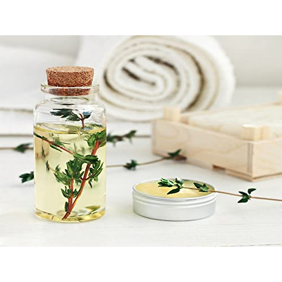 Axe Sickle 20 mL Cork Stopper Glass Bottles Mini Transparent Glass Bottles 36 Pcs.