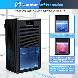 SIMSEN 95oz Dehumidifiers for Home, 8000 Cubic Feet(800 sq ft) Quiet Dehumidifier for Home with Drain Hose and 2 Working Modes, Portable Small Dehumidifiers for Bedroom Bathroom Basements Closet RV