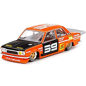 TRUE SCALE miniatures Datsun 510 Pro Street SK510 Orange and Black (Designed by Jun Imai) Kaido House Special 1/64 Diecast Model Car by True Scale Miniatures KHMG004