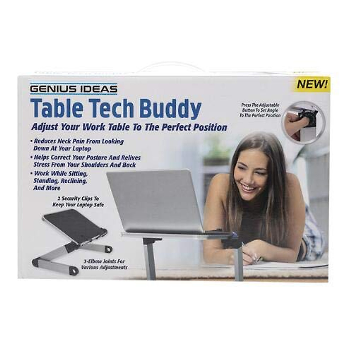 Table Tech Buddy for Laptop/IPad/Chrome Book Adjustable Laptop Desk