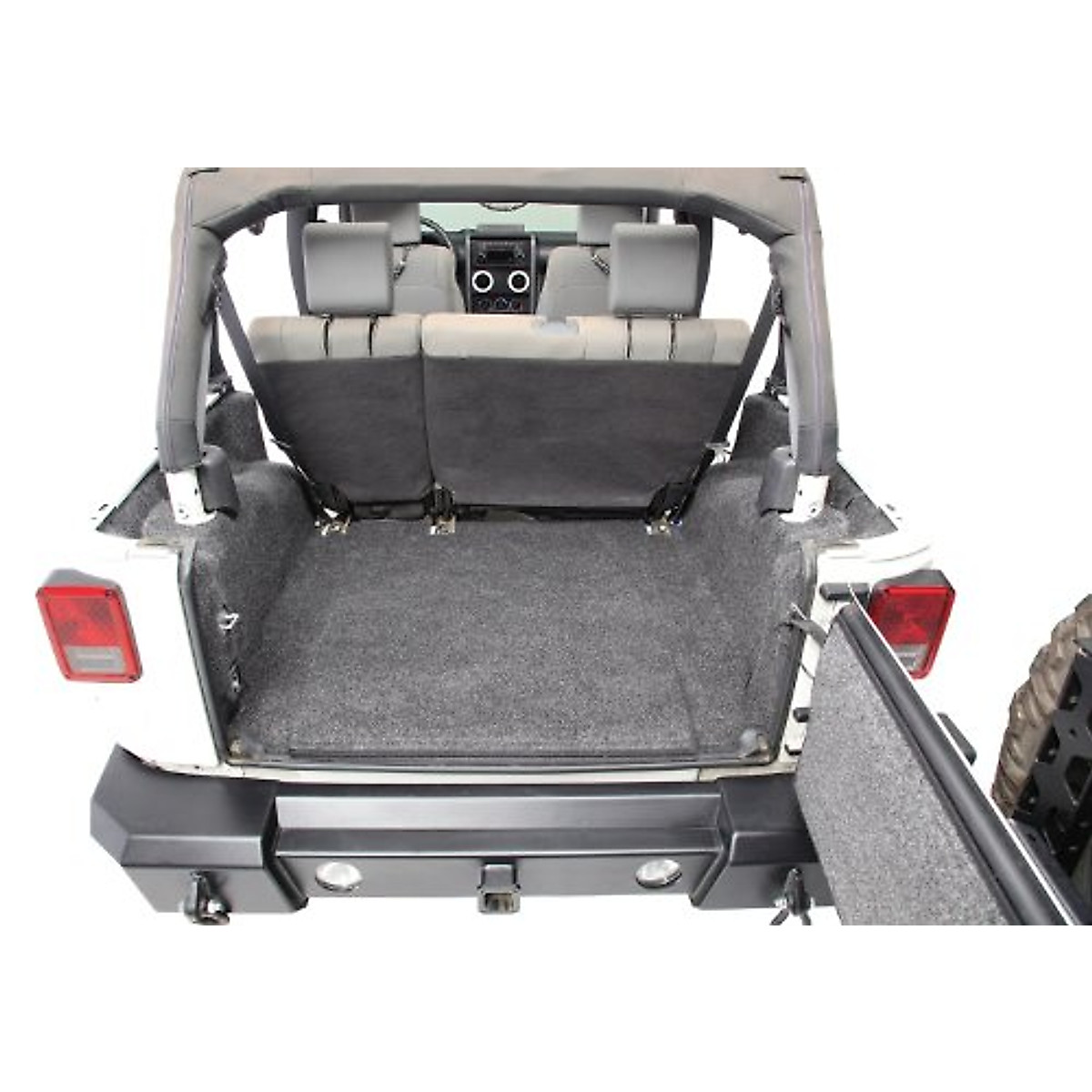 Bedrug - Jeep Cargo Kit | 2007 - 2010 Jeep Wrangler JK 2 Door, Cargo Liner w/ Tailgate & Tub Liner | Grey - 5 pc. | BRJK07R2